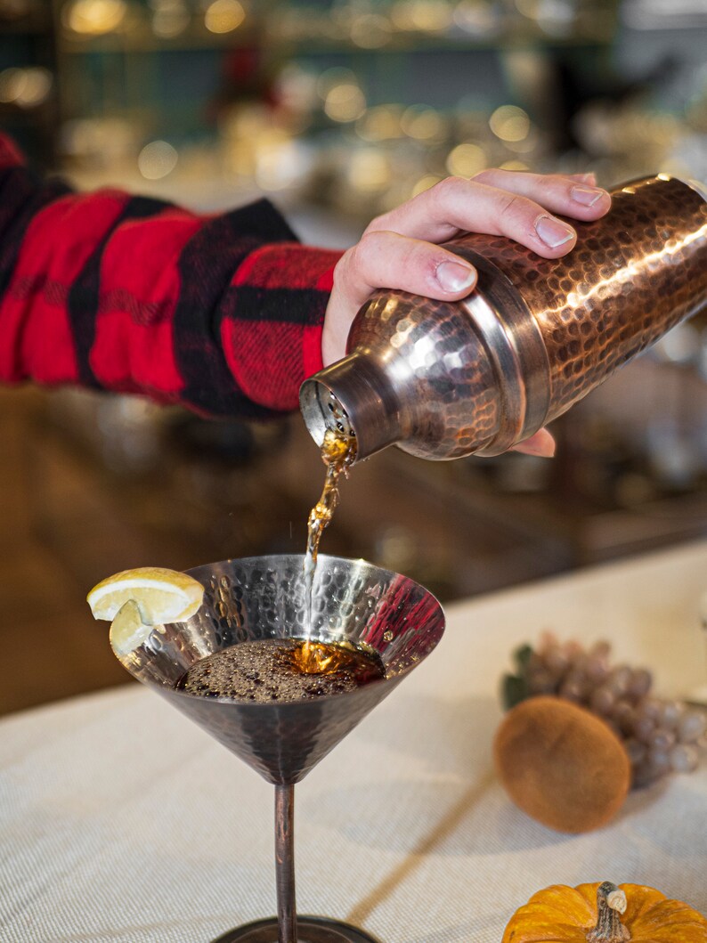 Hammered Copper Shake Copper Cocktail Shaker Wedding Party - Etsy