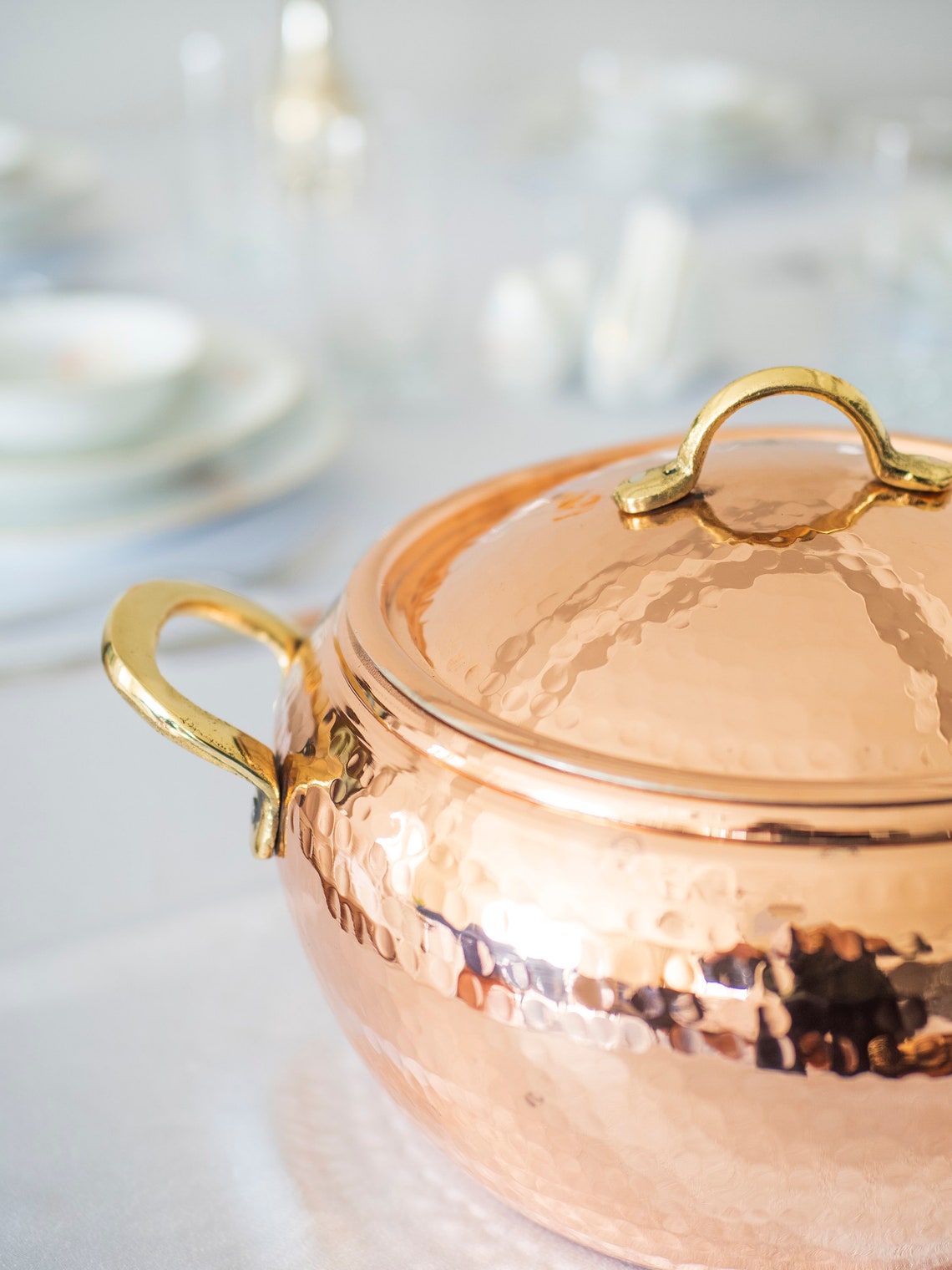 Copper Pot Set Handmade Copper Cooking Pot Set Copper - Etsy