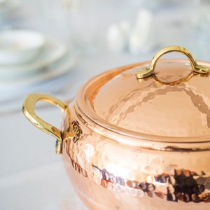 Copper Pot Set, Handmade Copper Cooking Pot Set, Copper Cookware ...