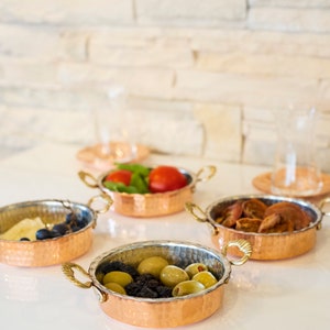 Copper Snack Plates Set, Copper Pan, Handmade Copper Tapas Plates ...