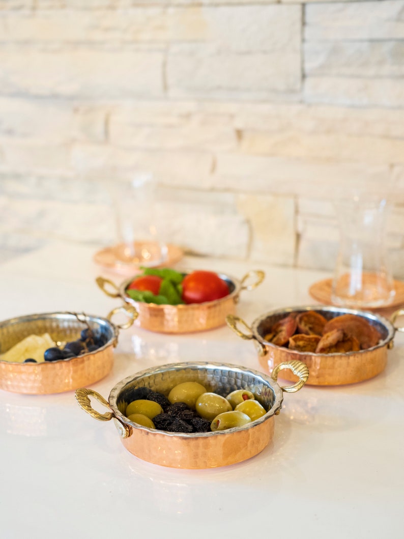 Copper Snack Plates Set, Copper Pan, Handmade Copper Tapas Plates ...