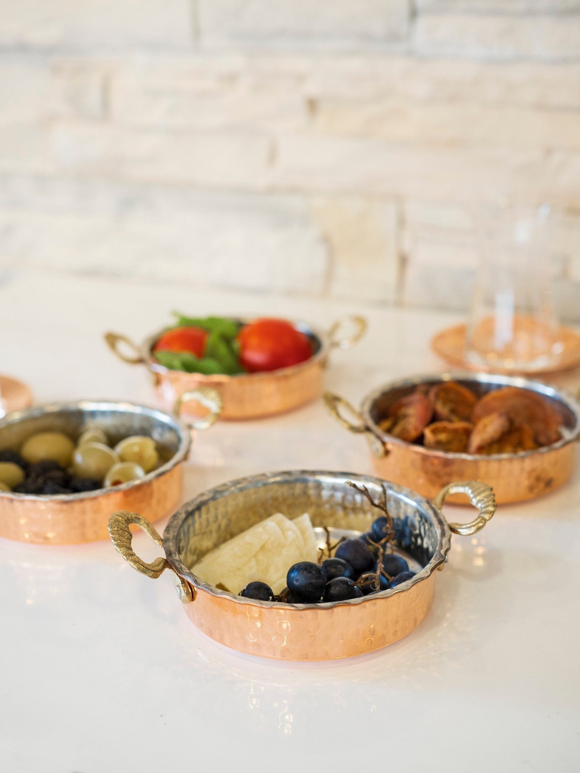 Copper Snack Plates Set, Copper Pan, Handmade Copper Tapas Plates ...