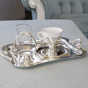 Handmade Silver Turkısh Coffee Set of 6, Silver Coffee Set, Coffee Gift ...