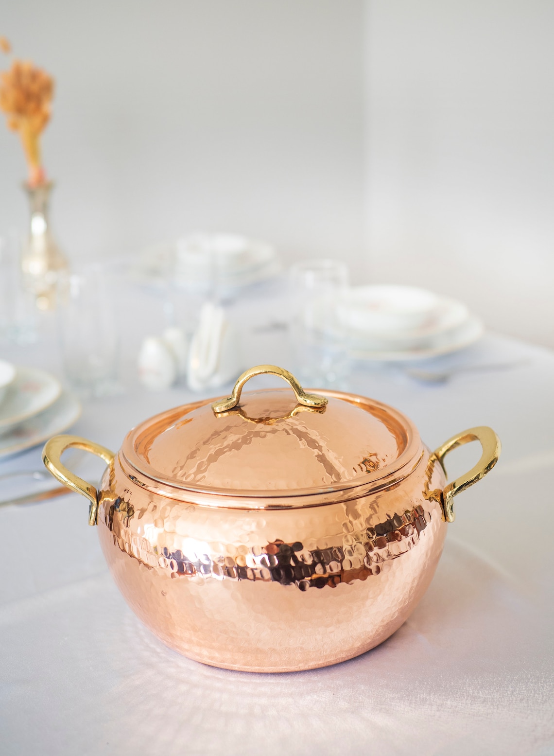 Copper Pot Set Handmade Copper Cooking Pot Set Copper - Etsy