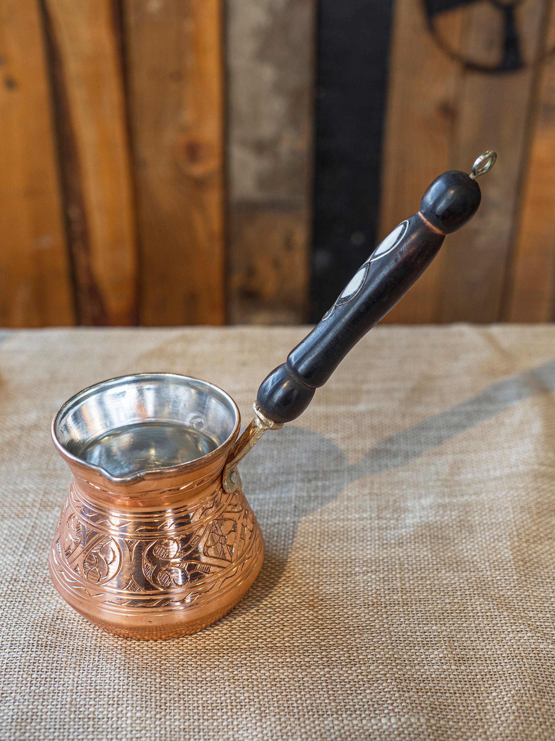 Engraved Solid Copper Coffee Pot, Handmade Copper Stovetop Coffee Pot ...