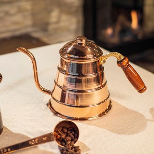 Handmade Copper V60 Pour Over Filter Coffee Set, Copper Filter Coffee ...
