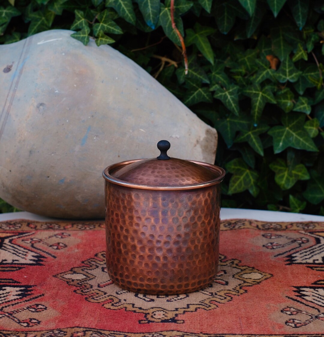 Handmade Copper Canister, Vintage Canister, Copper Jar Canister, Copper ...