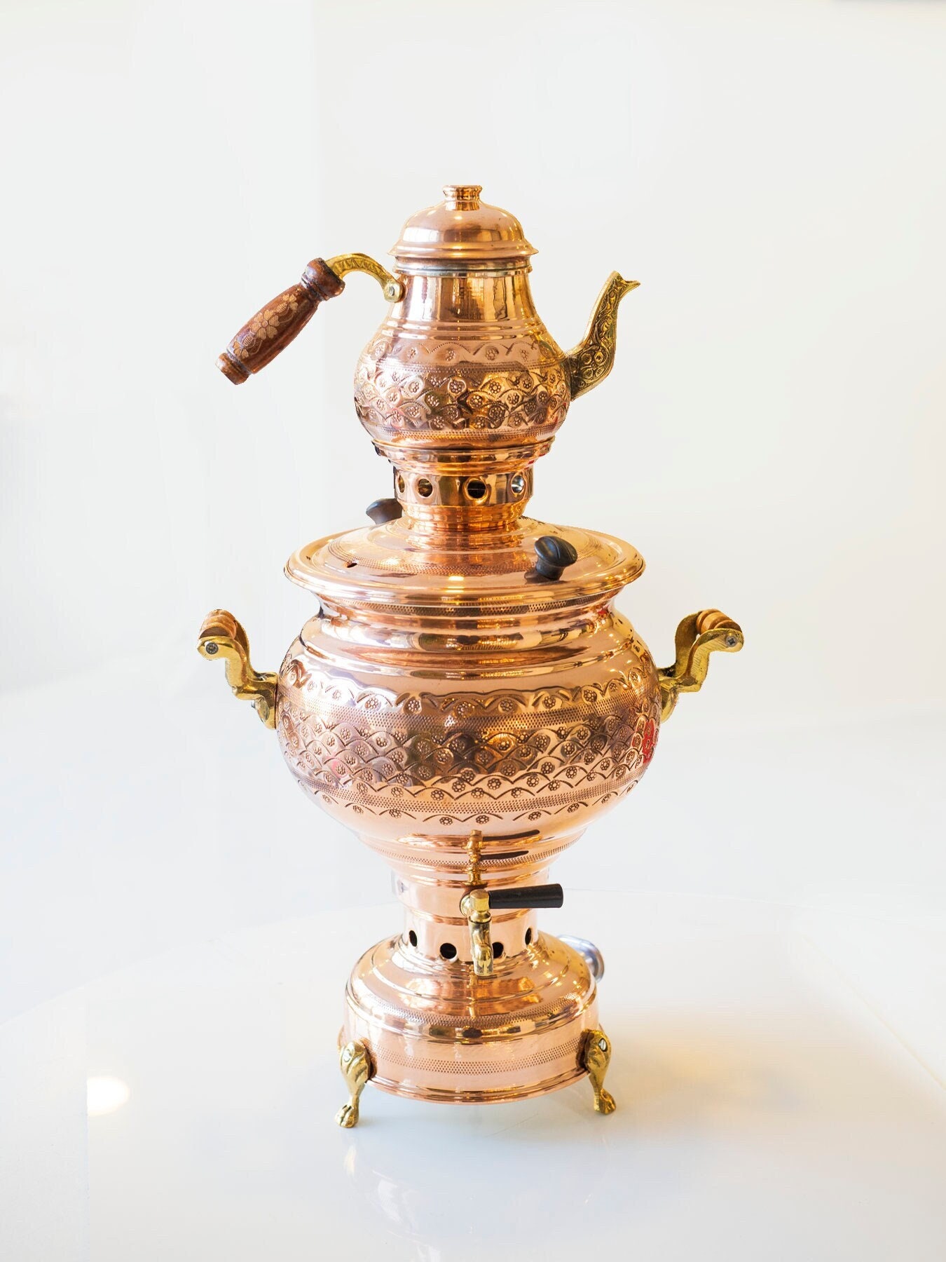 Copper Samovar %100 Handmade Turkish Samovar Electric | Etsy