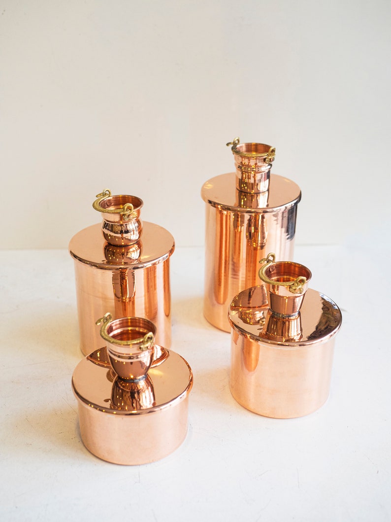 Handmade Pure Copper Canister Set of 4 Copper Jar Canister - Etsy