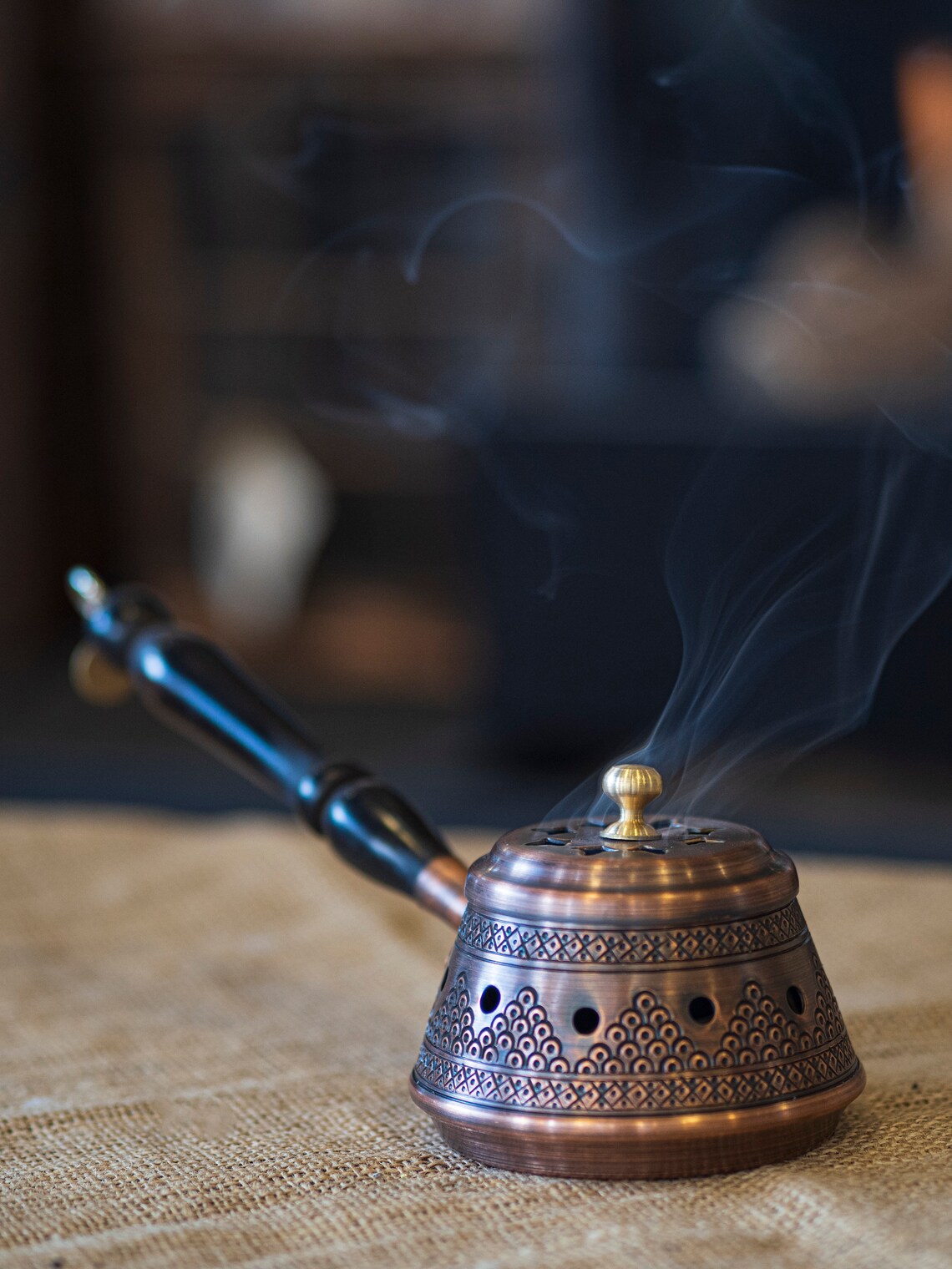 Engraved Copper Censer, Handmade Copper Censer, Copper Incense Burner ...