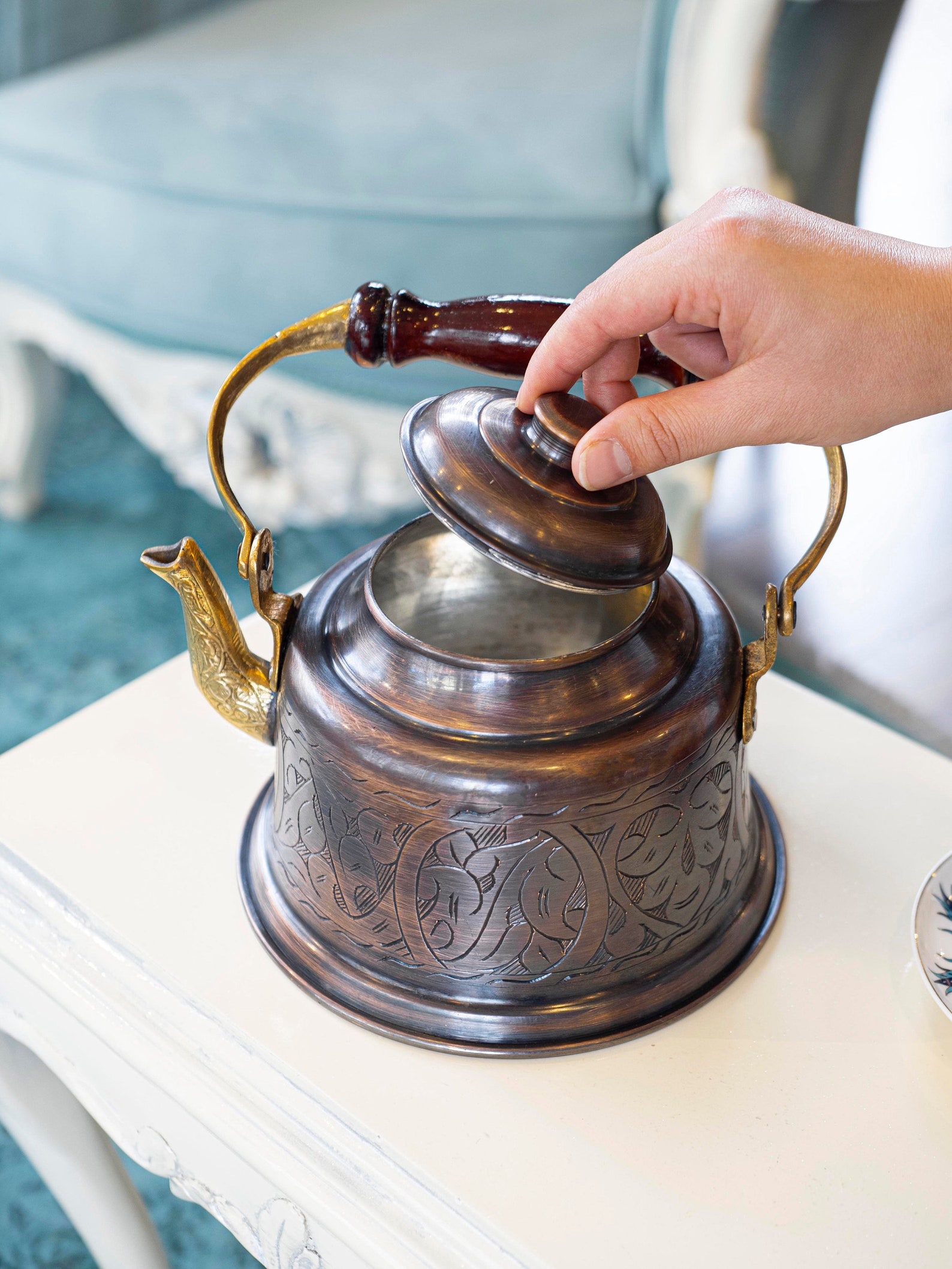Engraved Copper Kettle Handmade Copper Tea Pot Stovetop Tea - Etsy