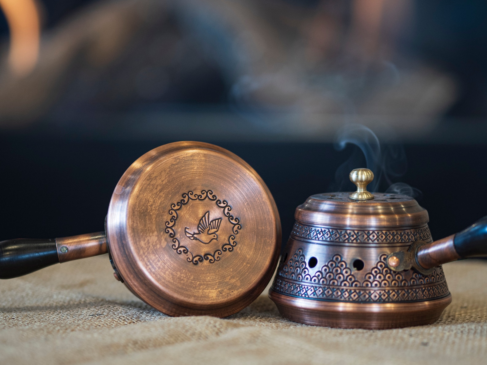 Engraved Copper Censer, Handmade Copper Censer, Copper Incense Burner ...