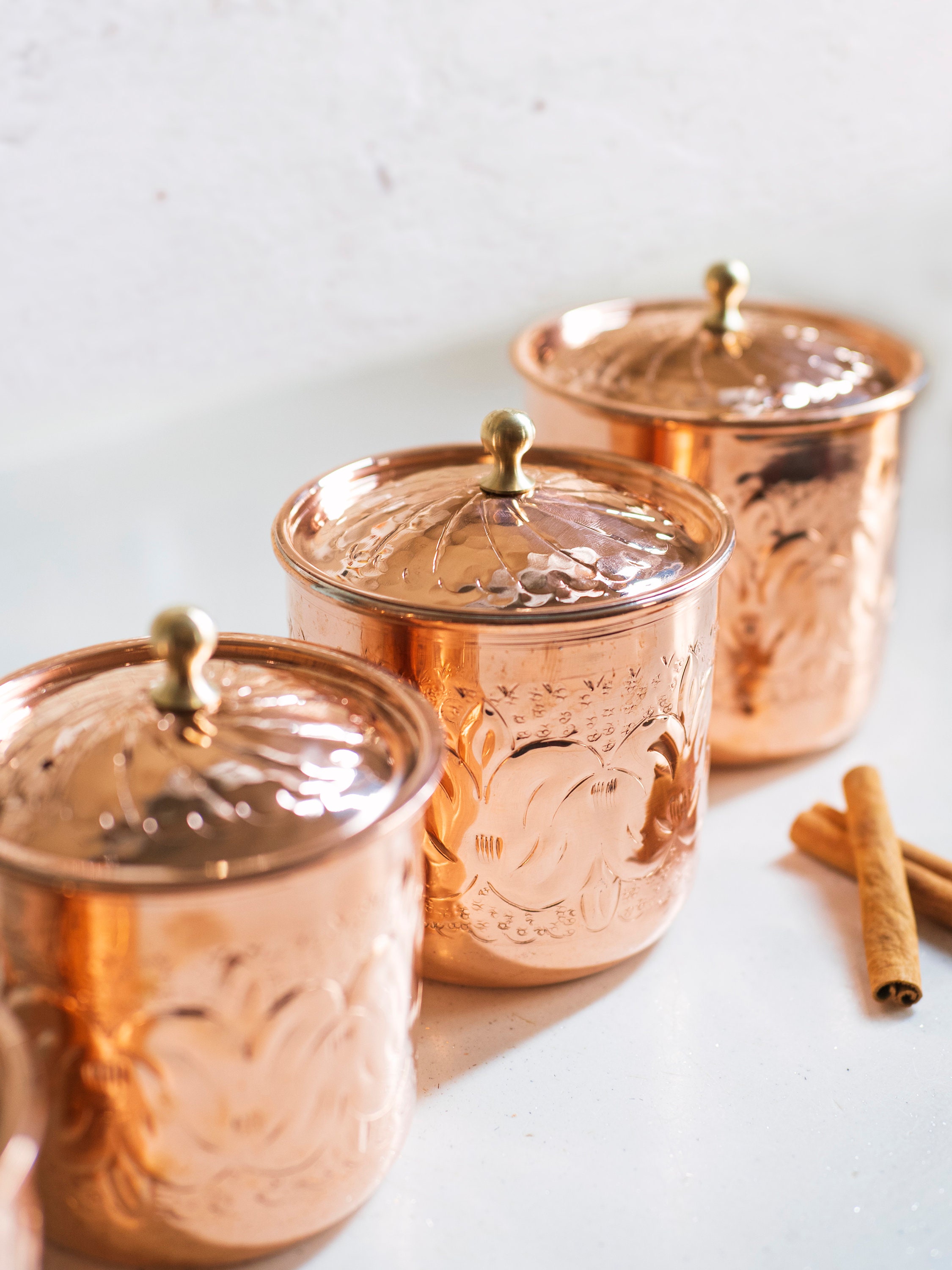 Copper Canister Set of 4 Handmade Copper Jar Canister Copper - Etsy