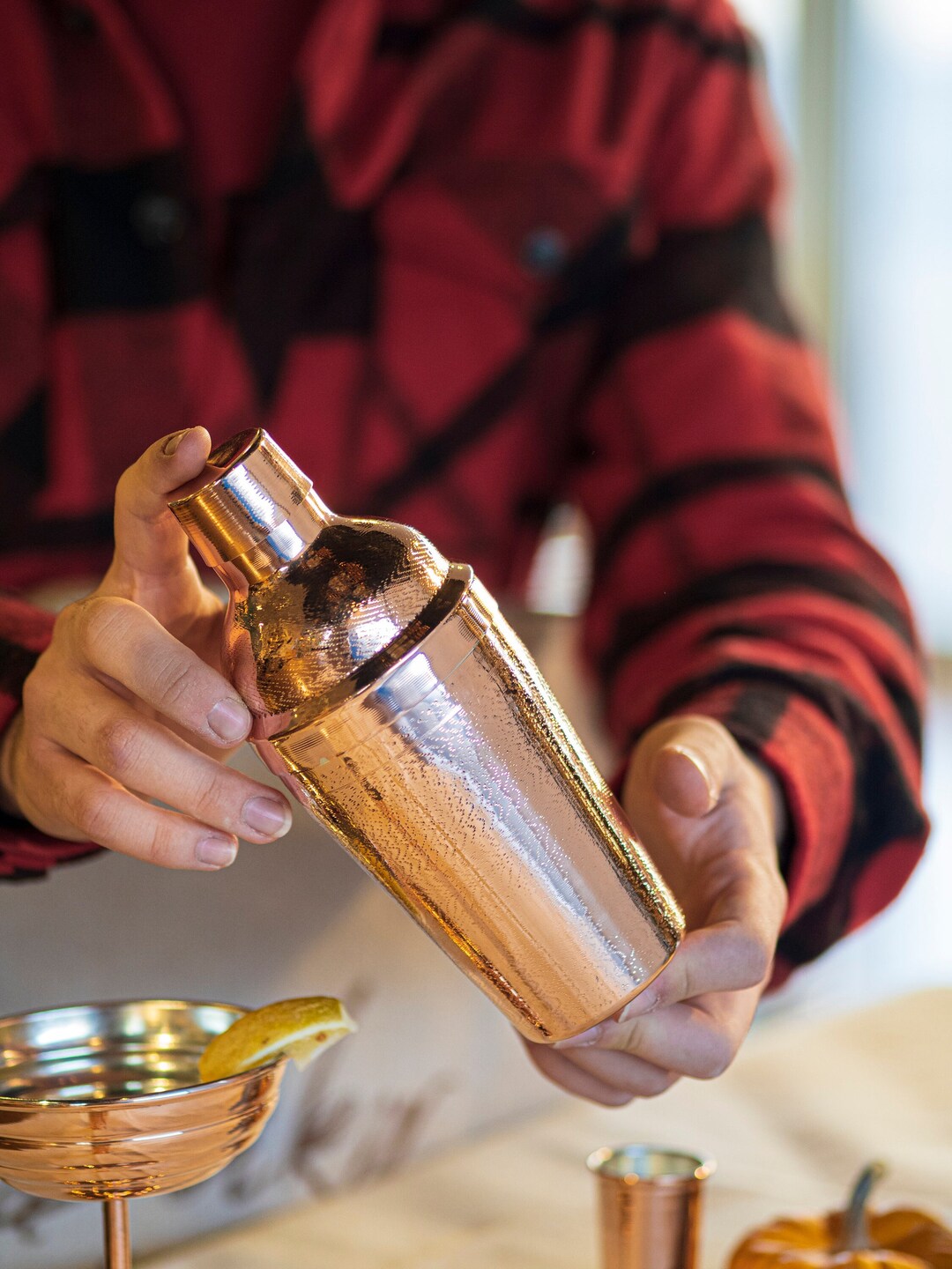 Handmade Copper Shaker, Spotted Copper Cocktail Shaker, Wedding Party ...