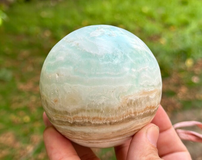 Rare Quality Caribbean Calcite Sphere cute Real Crystal Sphere Gemstone ...