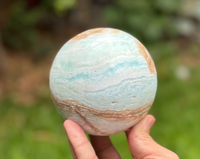 XXL Caribbean Calcite Sphere -cute Real Crystal Sphere -caribbean ...
