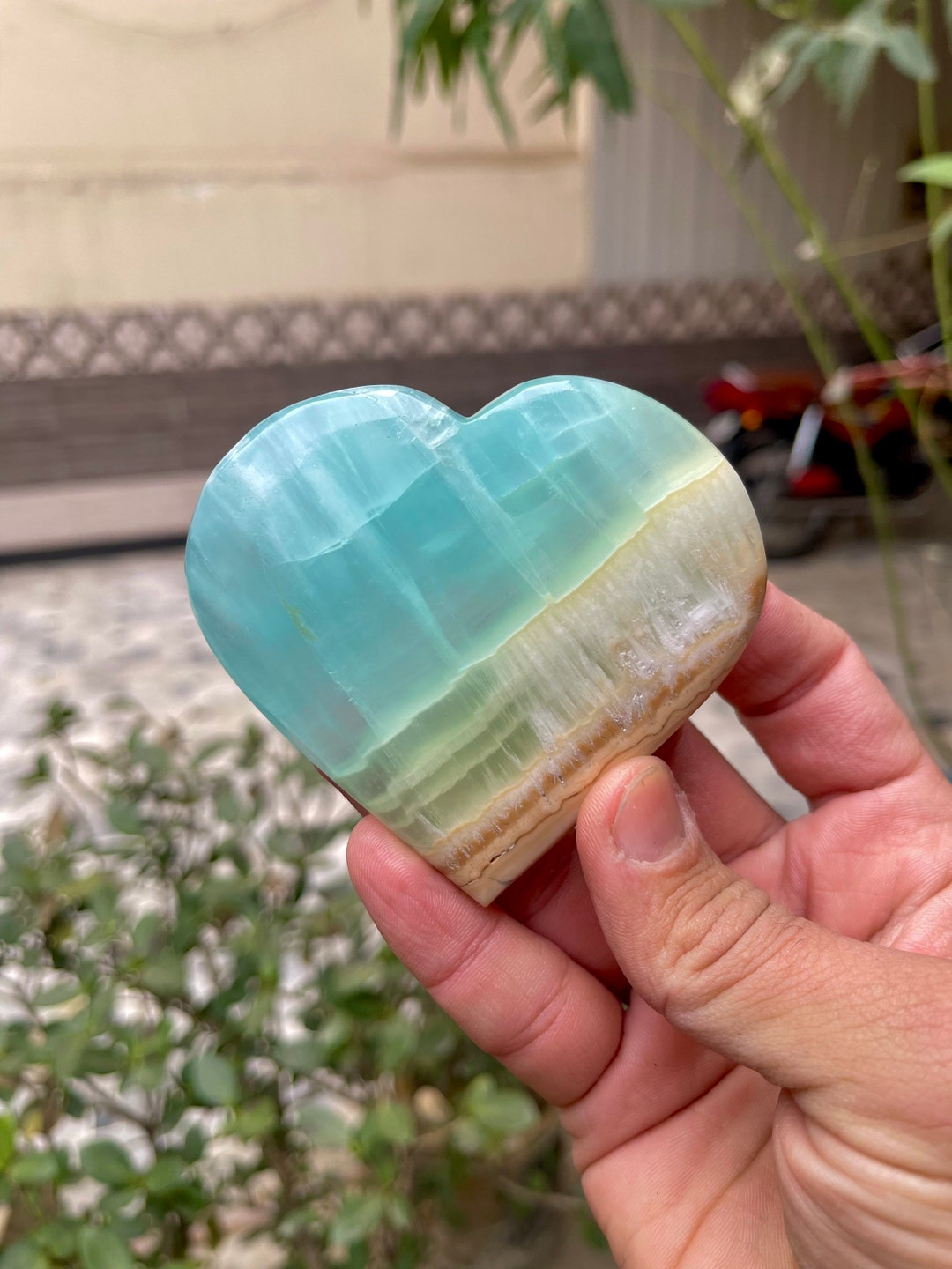 Rare Quality Caribbean Calcite Heart cute Real Crystal Heart Caribbean ...