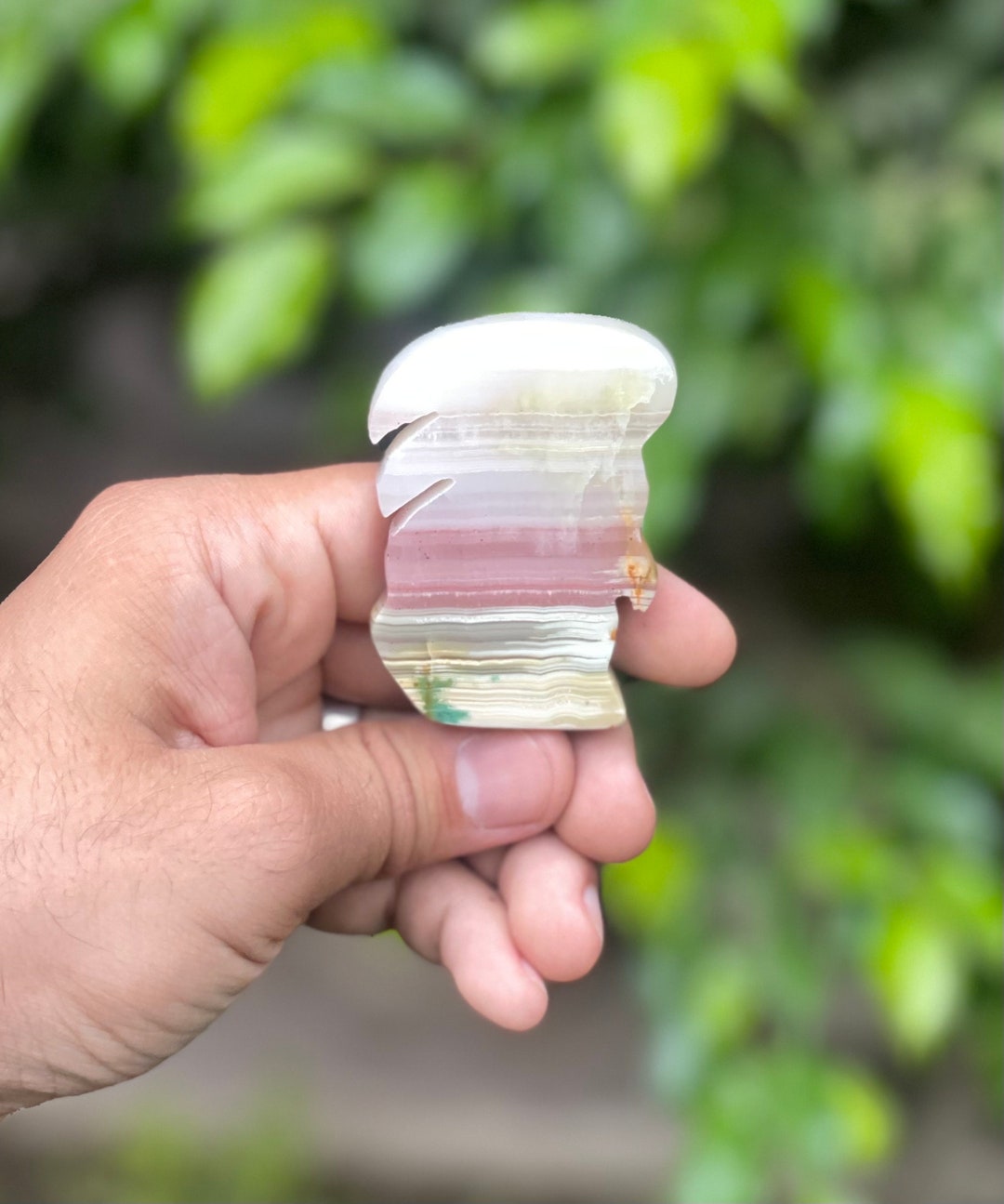 Pink Banded Calcite Rabbit - Stone Rabbit - Calcite Rabbit - Crystal ...