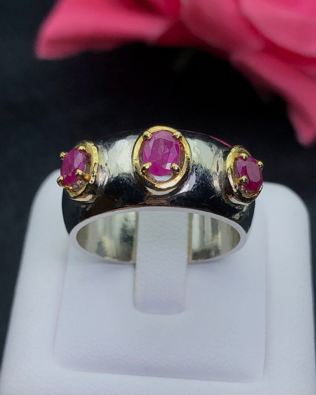 Vintage Style Natural Ruby Handmade Ring-sterling Silver925-handmade ...