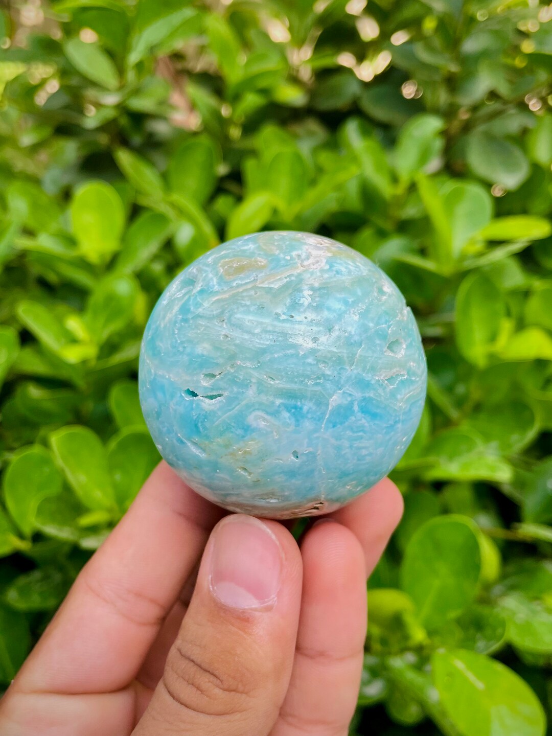 Caribbean Calcite Sphere -cute Real Crystal Sphere -caribbean Sphere ...