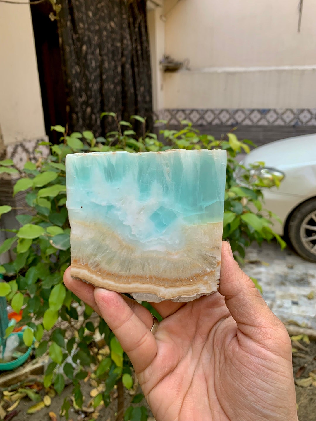 Rare Quality Caribbean Calcite Slab -real Crystal Slab - Calcite Slab ...