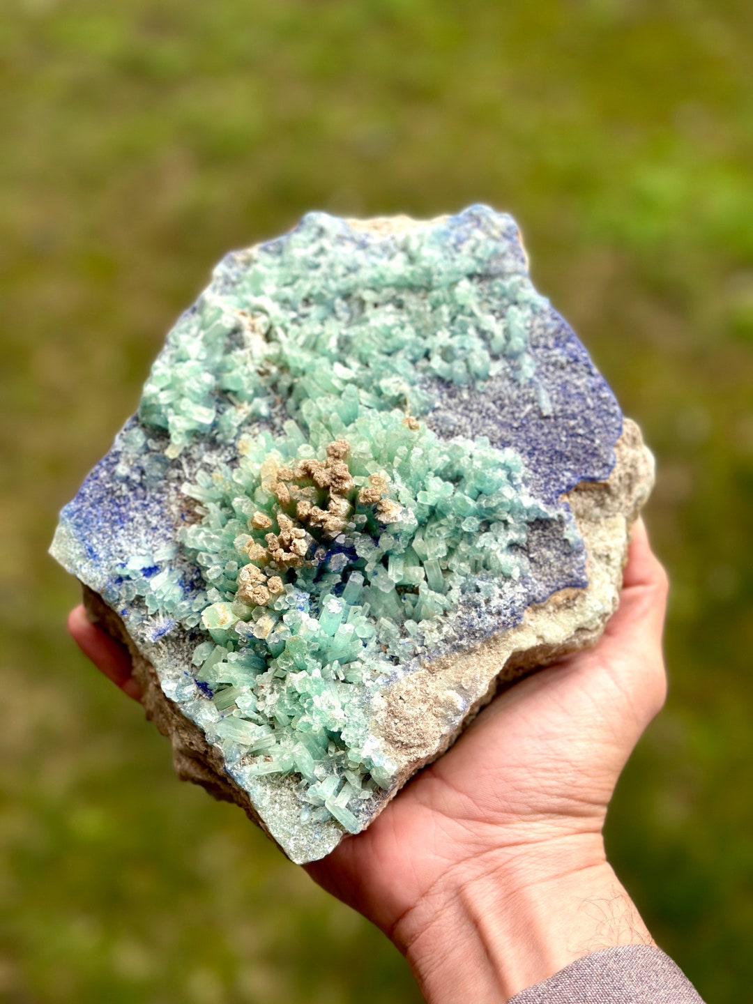 Big Size Smithsmoite and Lazurite Specimen-smithsonite Specimen ...