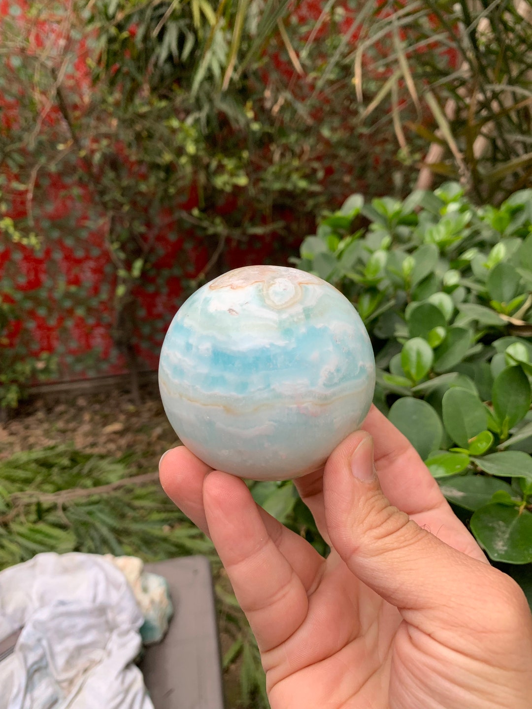 66mm Rare Quality Caribbean Calcite Sphere -caribbean Sphere- Cute Real ...