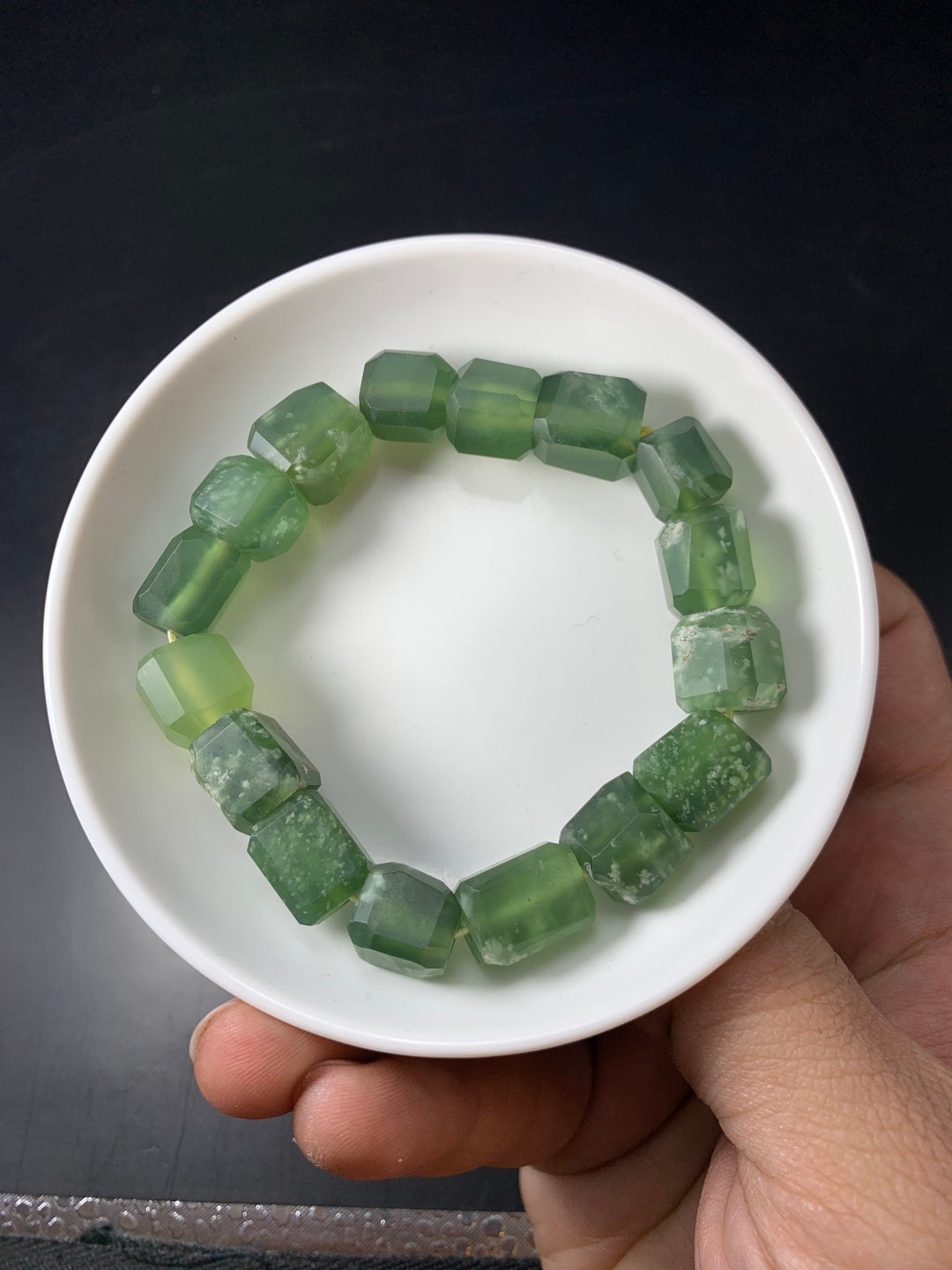 Serpentine Bracelet -serpentine Crystals Beads Bracelet,handmade Men ...