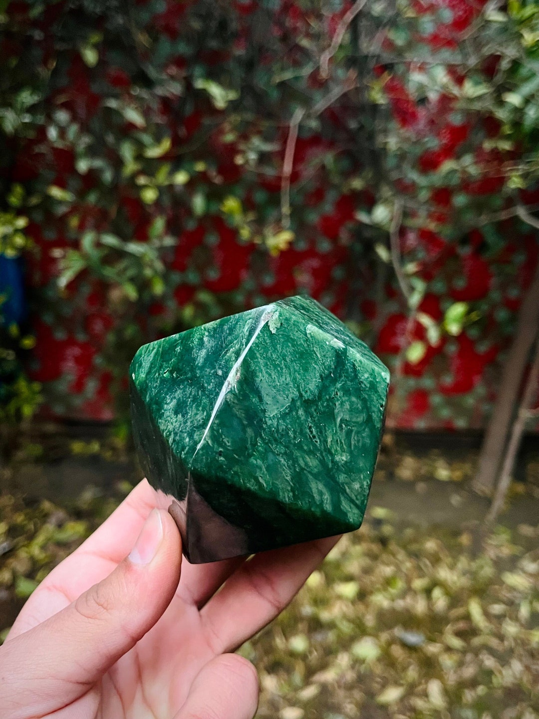 Deep Green Color Nephrite Jade Octagon-nephrite Jade Octagon-nephrite ...