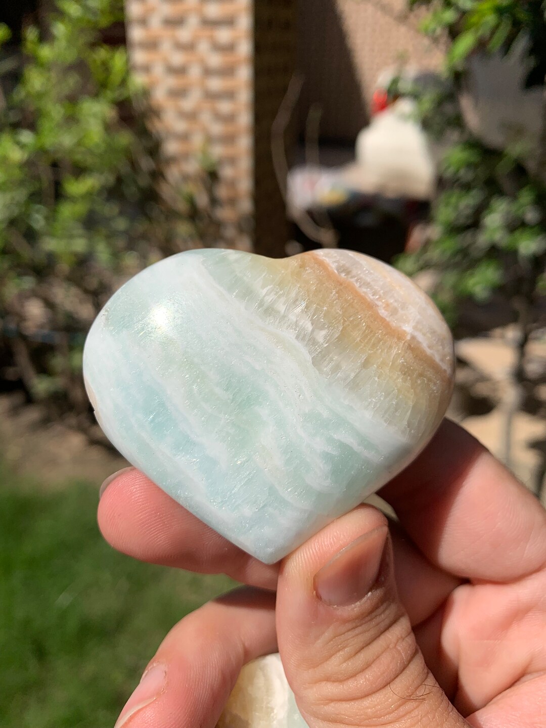 Unique Pattern Caribbean Calcite Heart cute Real Crystal Heart ...