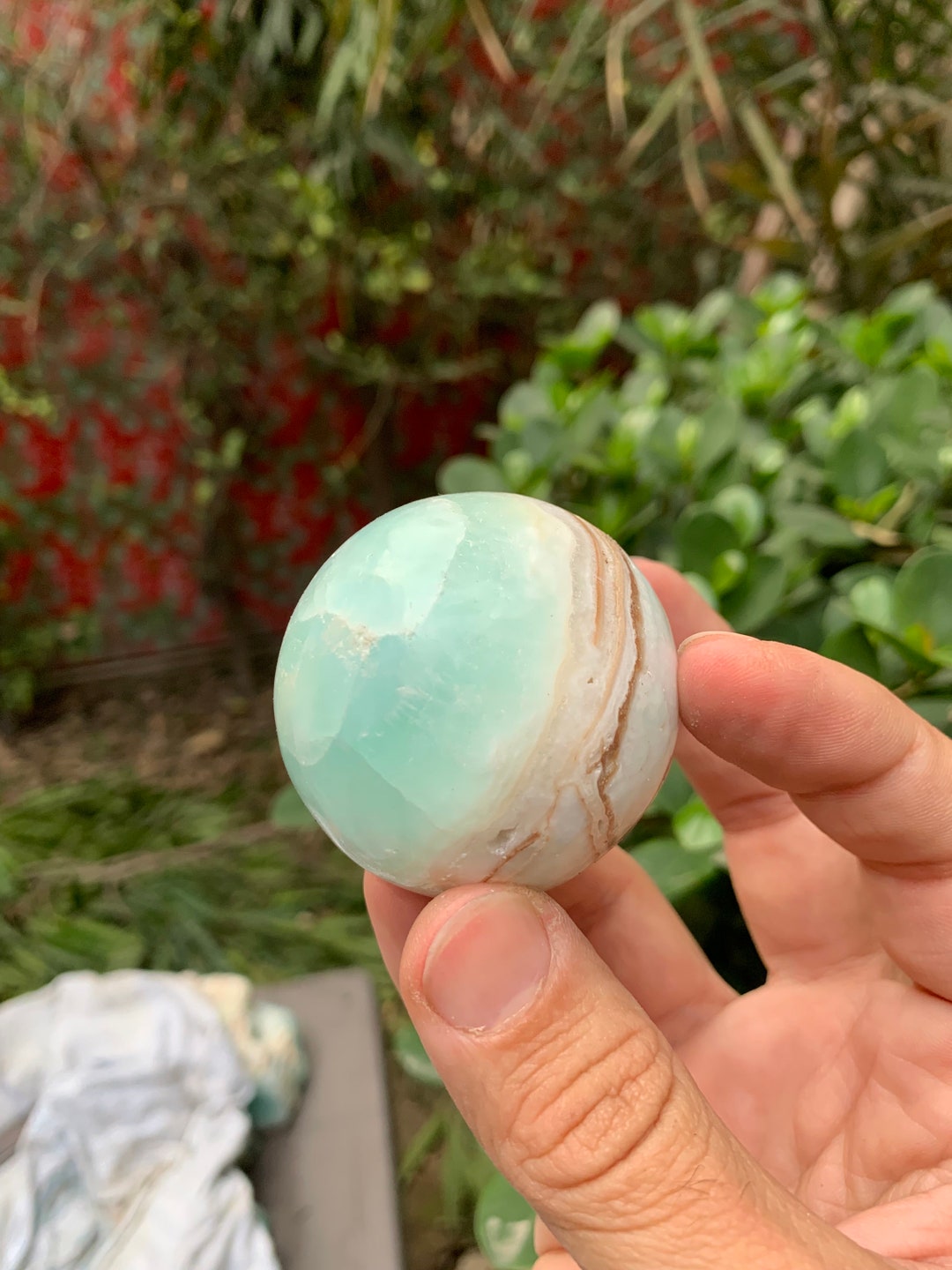 Caribbean Calcite Sphere -cute Real Crystal Sphere -caribbean Sphere ...