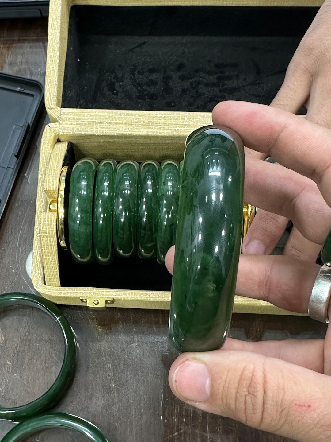 AAA Grade Nephrite Jade Handmade Bangles-handmade Nephrite Bangles ...