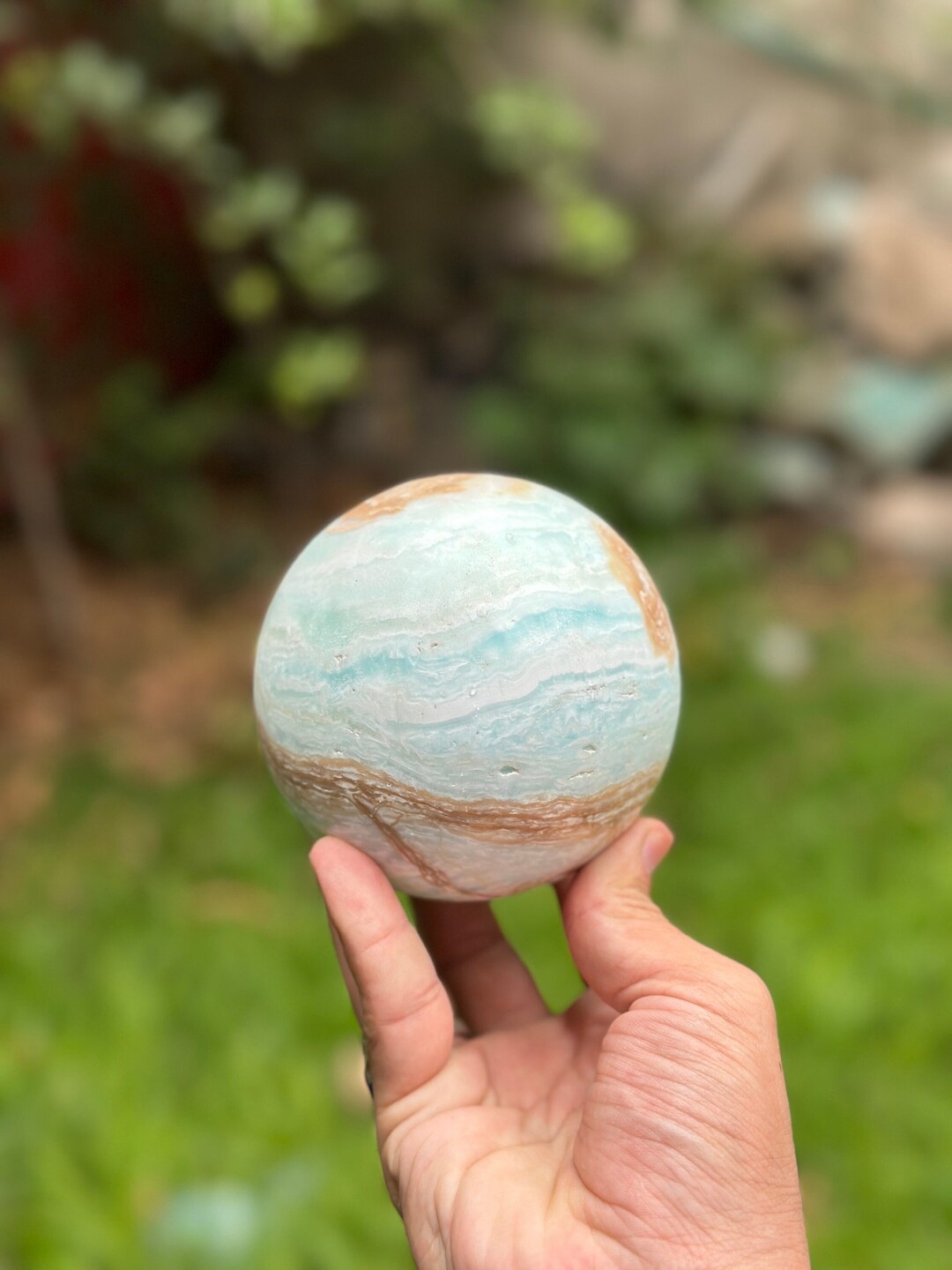XXL Caribbean Calcite Sphere -cute Real Crystal Sphere -caribbean ...