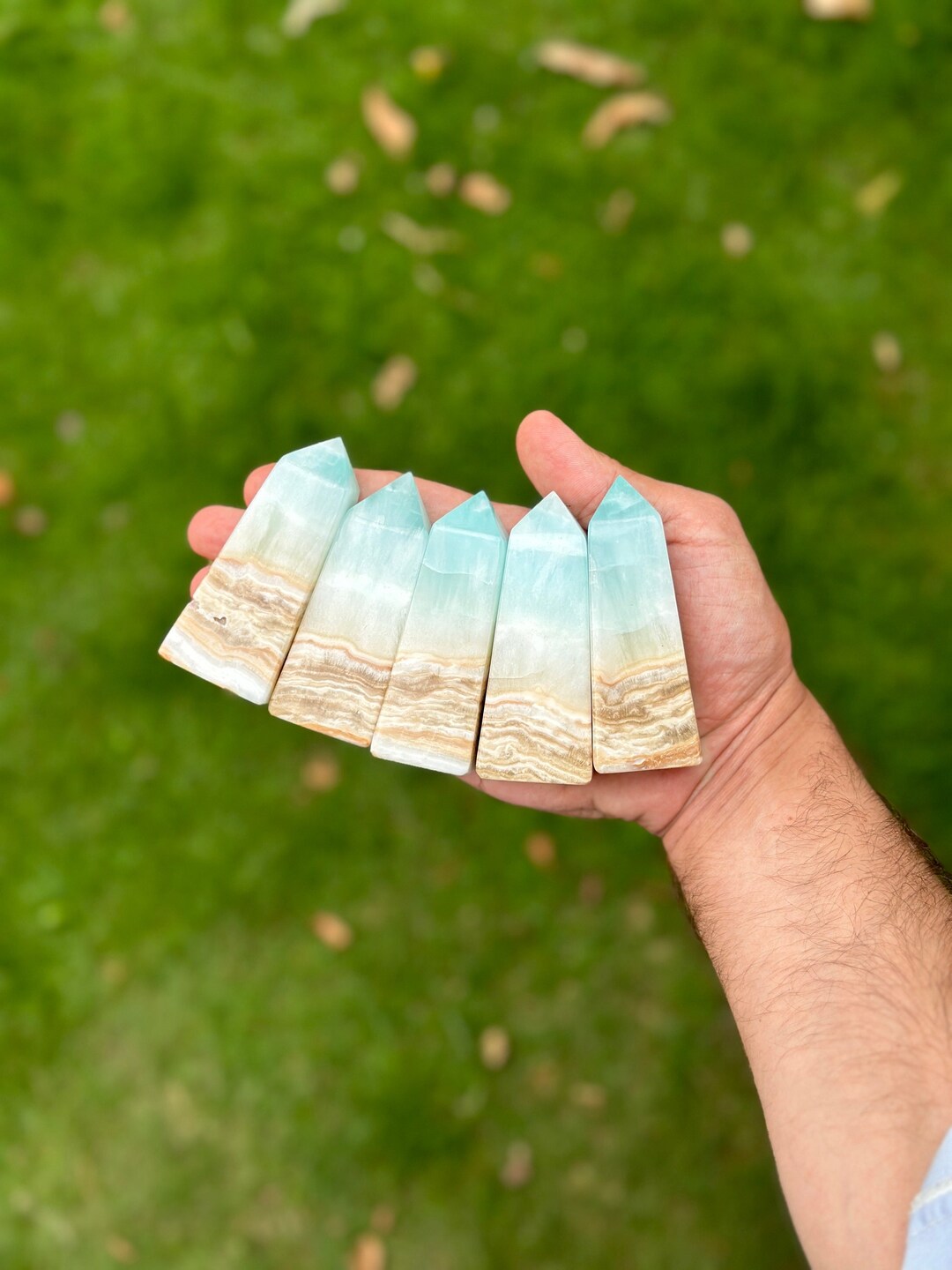 Rare Quality Caribbean Calcite Towers -cute Real Crystal Pendants ...