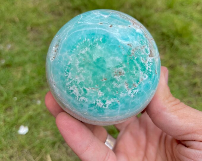 Unique Texture Smithsonite/hemimorphite Sphere - Cute Crystal Sphere ...
