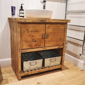 Rustic Bathroom Vanity Custom Wooden Vanity Bathroom Furniture Bespoke ...