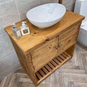 Rustic Bathroom Vanity Custom Wooden Vanity Bathroom Furniture Bespoke ...