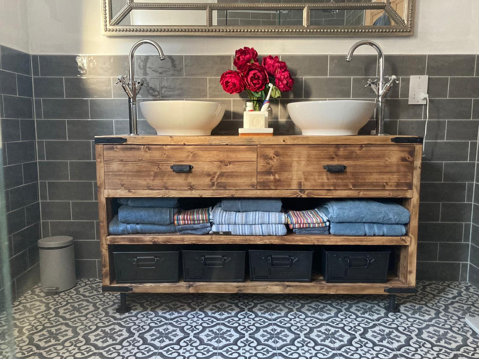 Rustic Bathroom Vanity | Custom Wooden Vanity | Bathroom Furniture ...