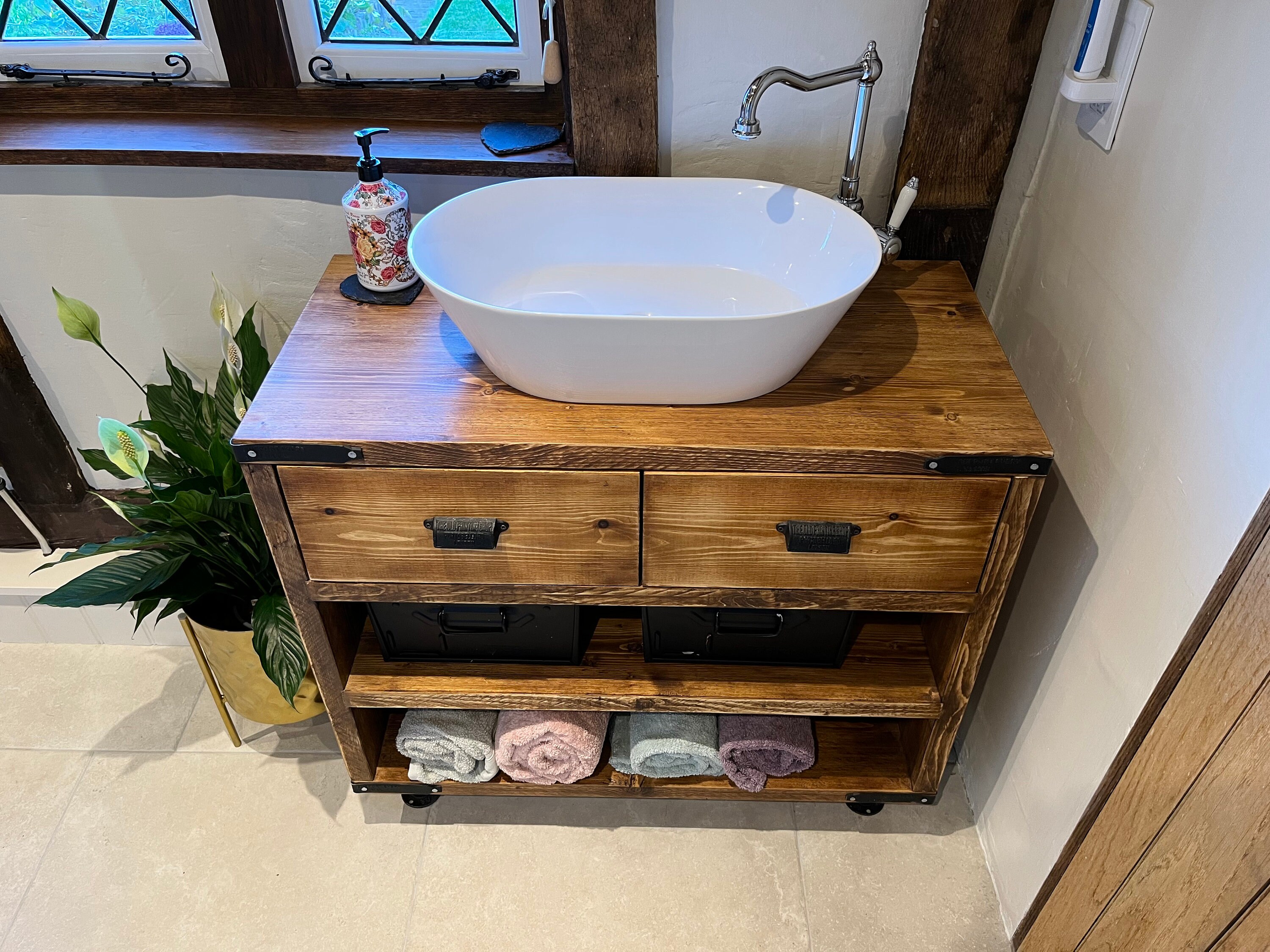 Rustic Bathroom Vanity Custom Wooden Vanity Bathroom - Etsy UK