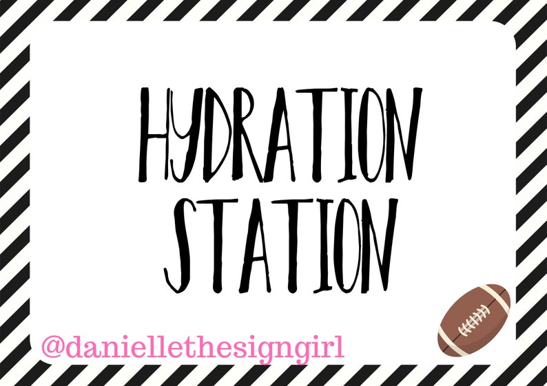 Hydration Station Sign. Super Bowl Football Party Sign. Printable Super ...