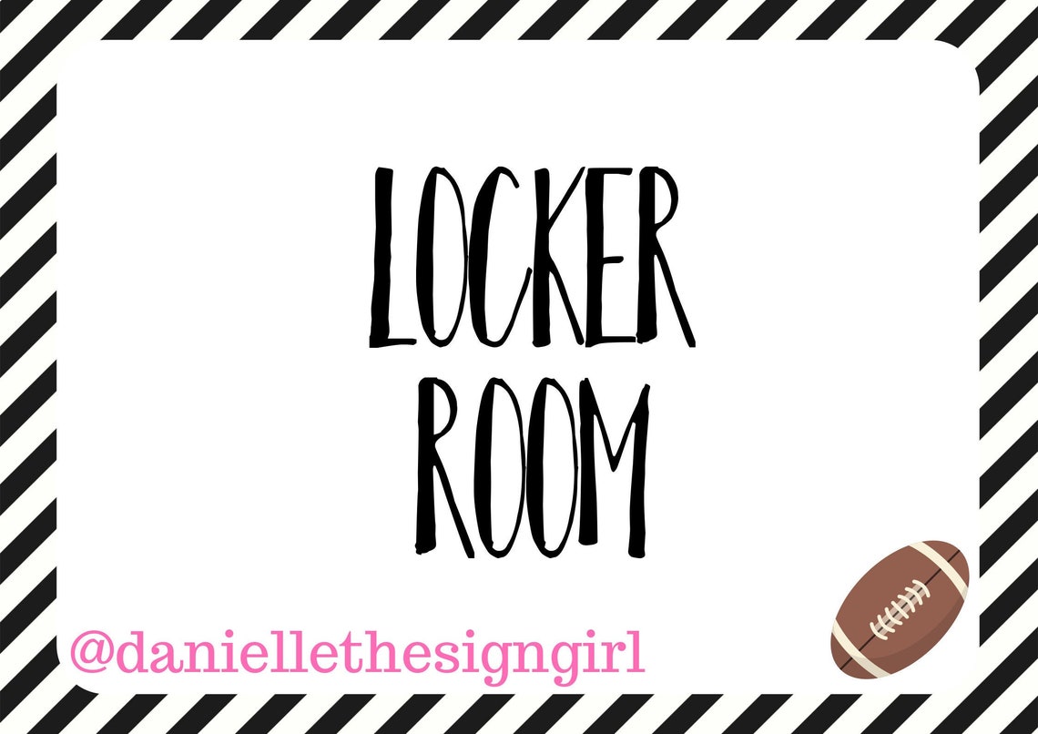 Locker Room Sign. Super Bowl Football Party Sign. Printable Super Bowl ...