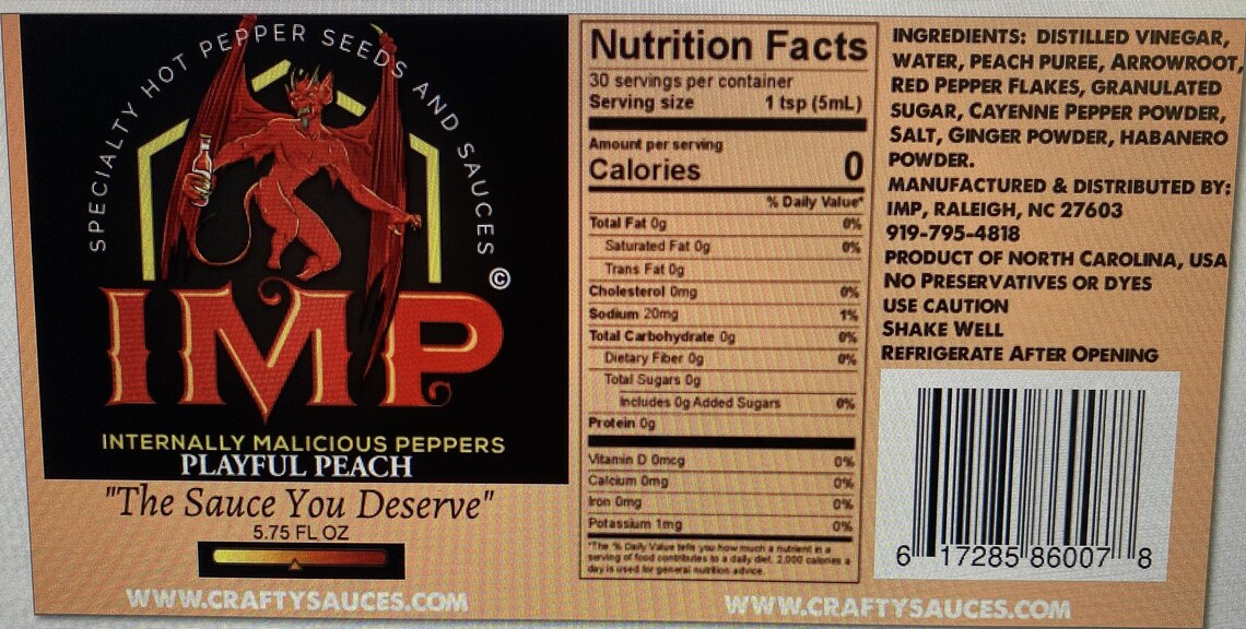 Imp's Playful Peach Hot Sauce - Etsy