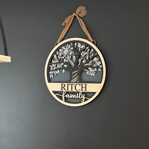 3D FAMILY Tree Door Hanger Laser File - DIGITAL FILE for Laser Users - Etsy