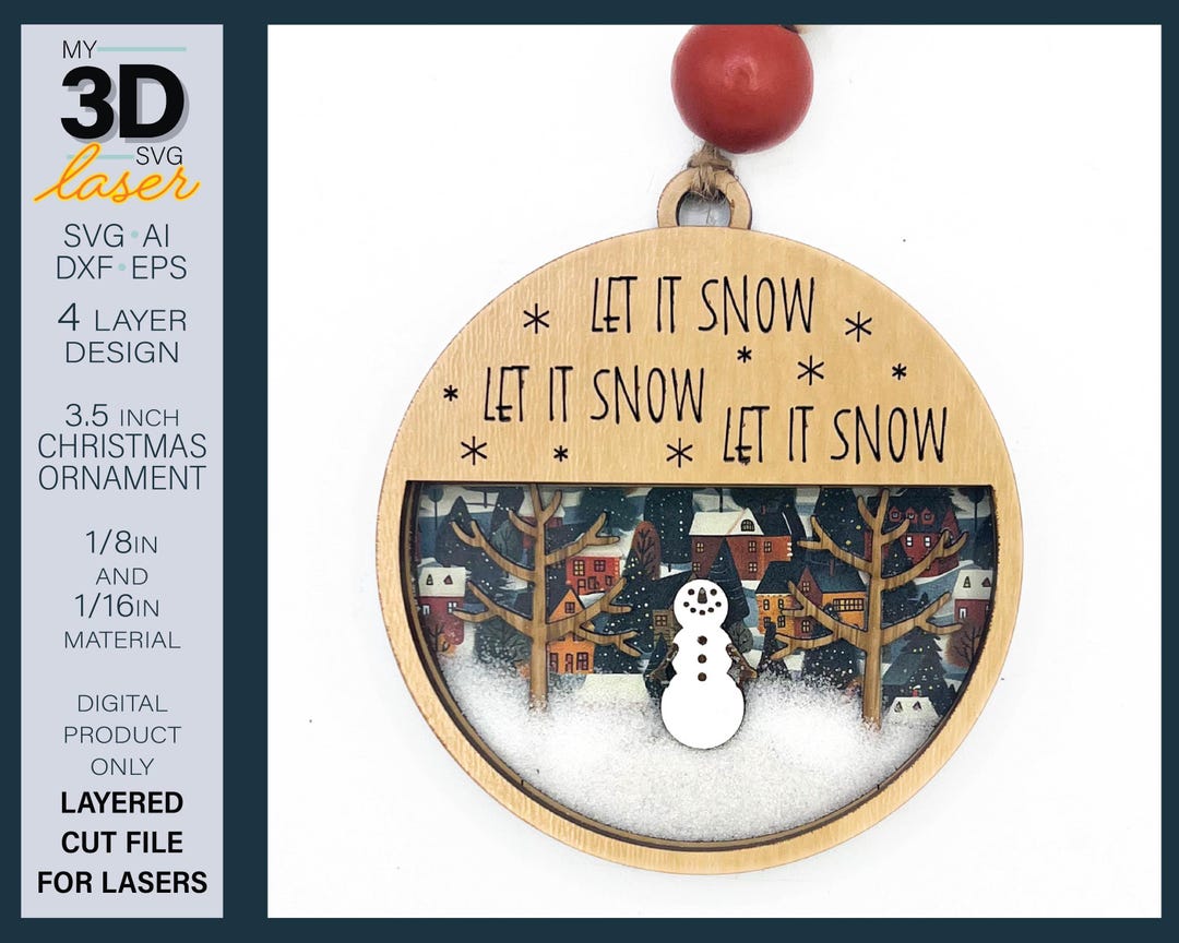 SALT SHAKER SNOWMAN Laser File - Layered Christmas Ornament Laser File ...