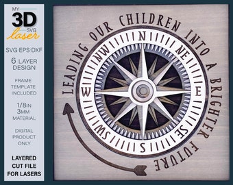 Compass Shadow Box - Etsy