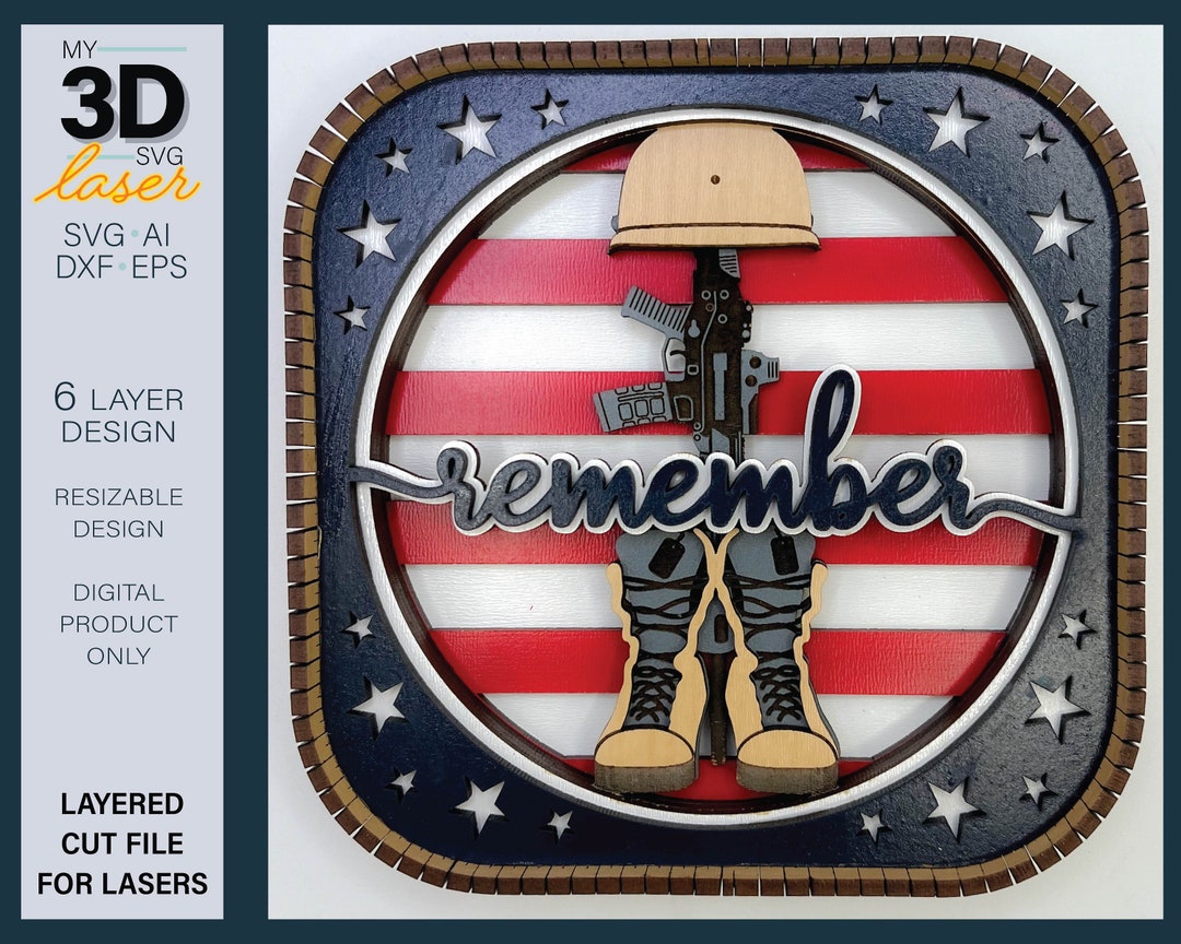 3D BATTLEFIELD CROSS Shelf Sitter - Memorial Day Svg - for Glowforge ...