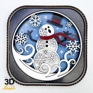 3D SNOWMAN Shelf Sitter SVG - Laser File - for Glowforge - for Lasers ...