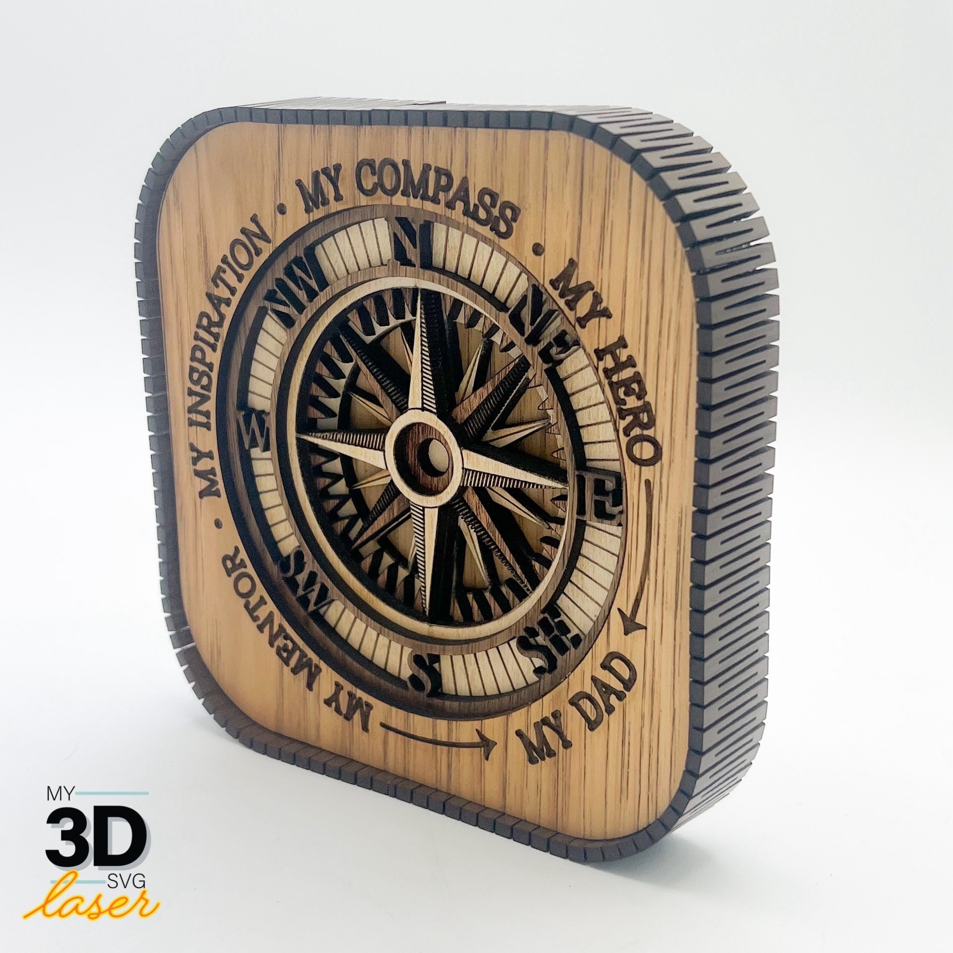 Compass Shelf Sitter Laser SVG - Father's Day File for Lasers - Etsy