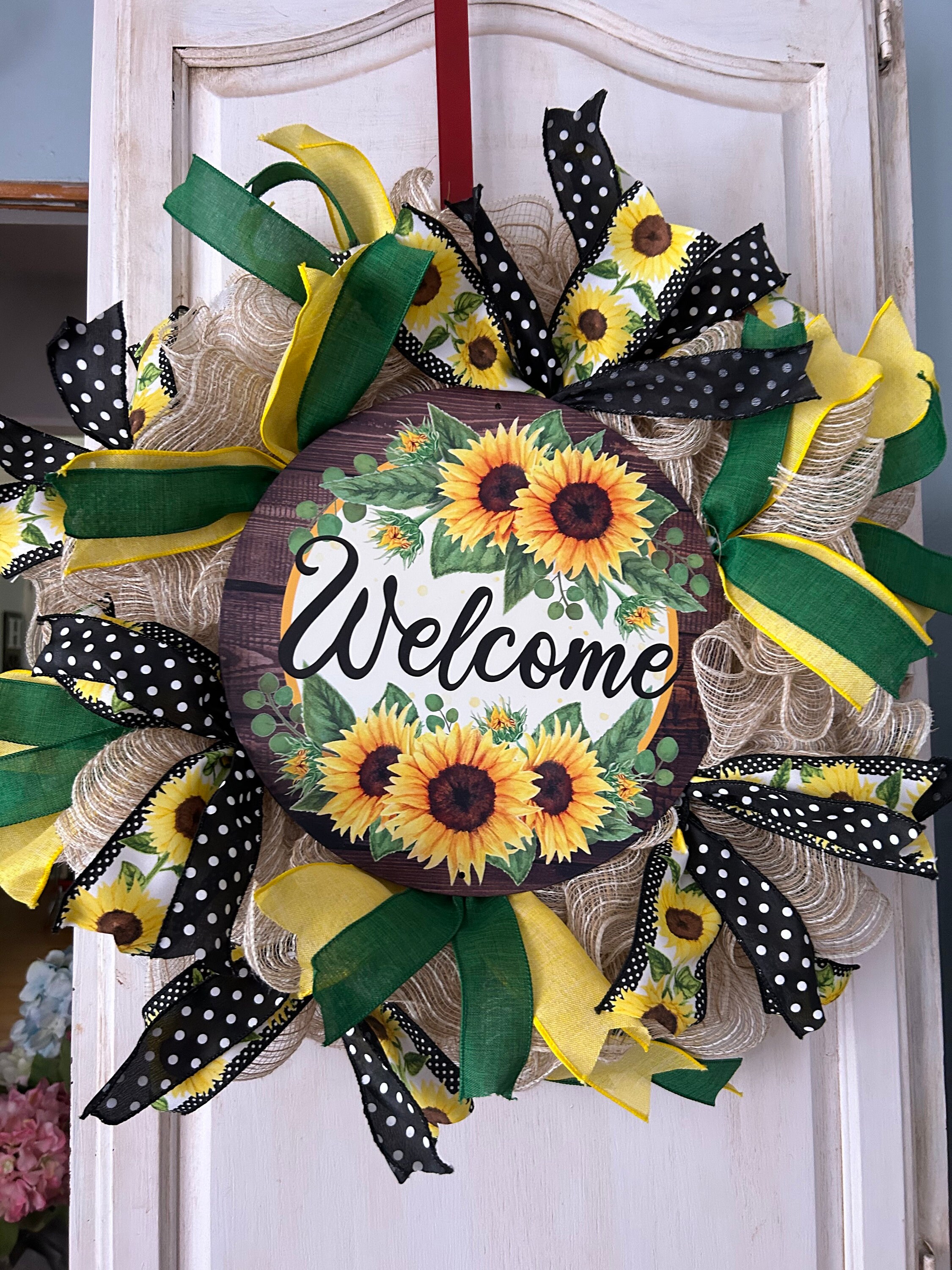 Sunflower Welcome Wreath - Etsy