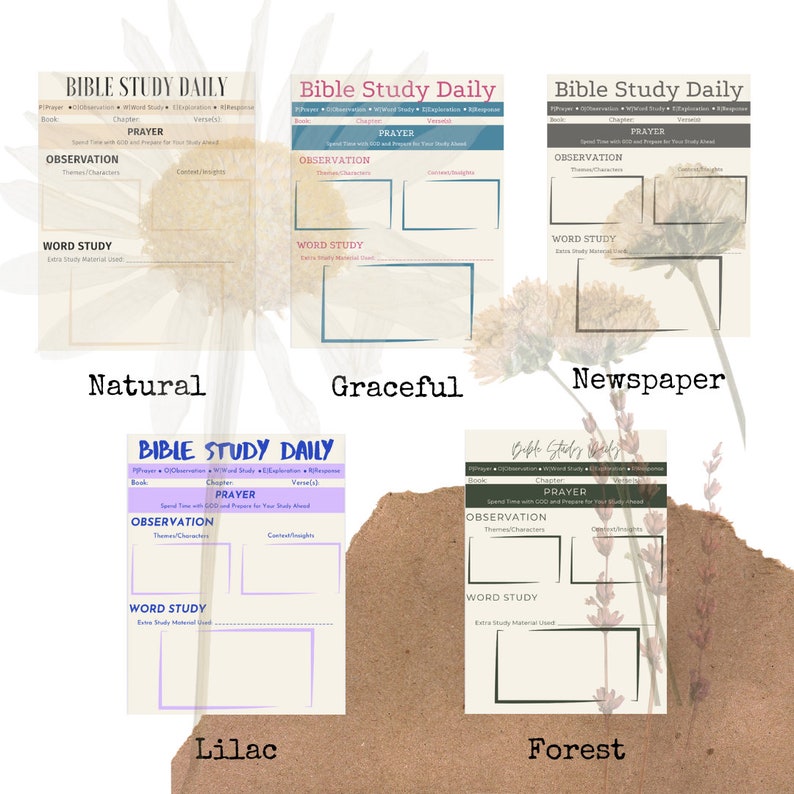 Natural - Bible Study Template, P.O.W.E.R. Method - Etsy